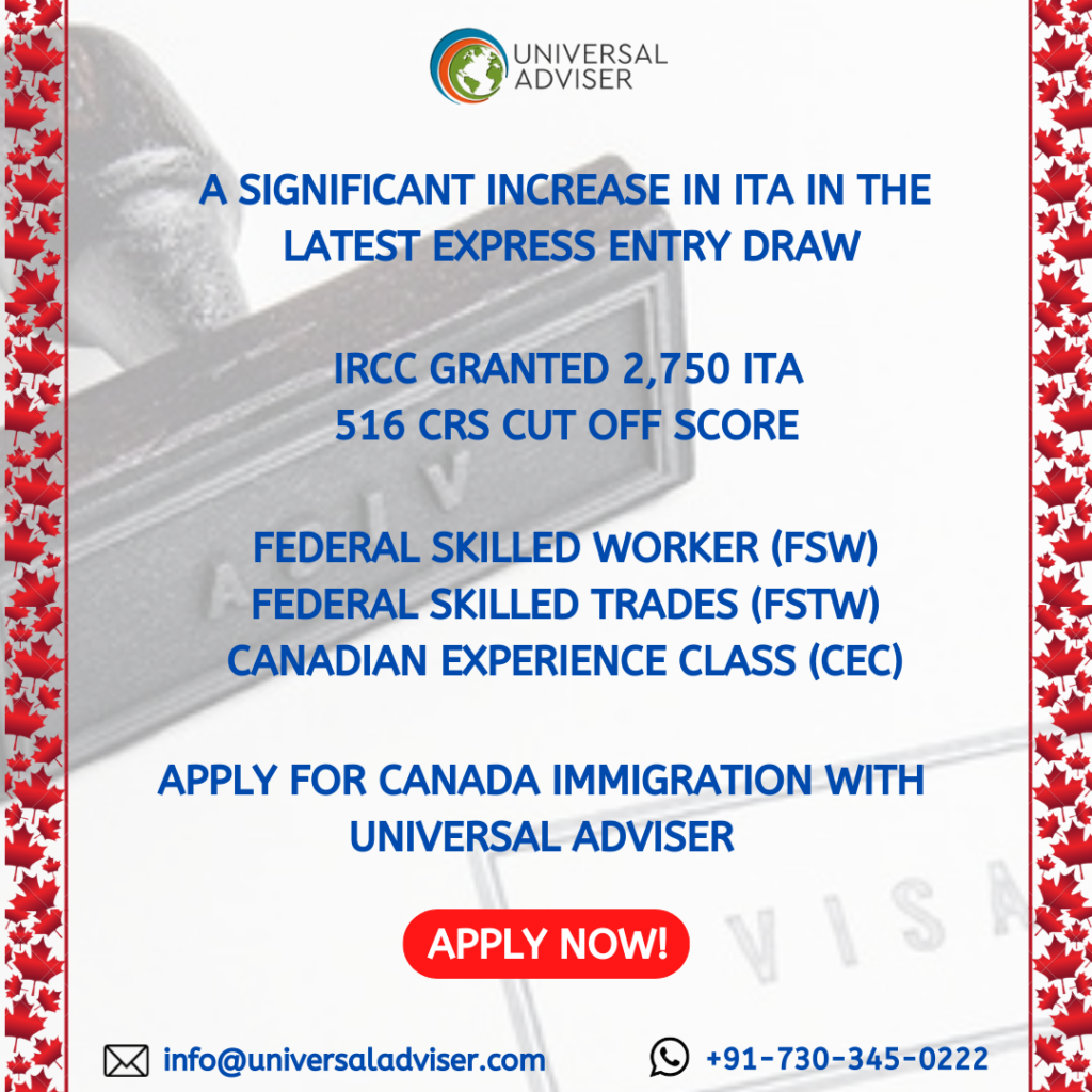 A Significant Increase in ITAs in the Latest Express Entry Draw